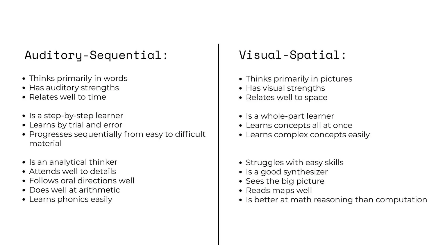Visual-Spatial Learners — Gifted Development Center
