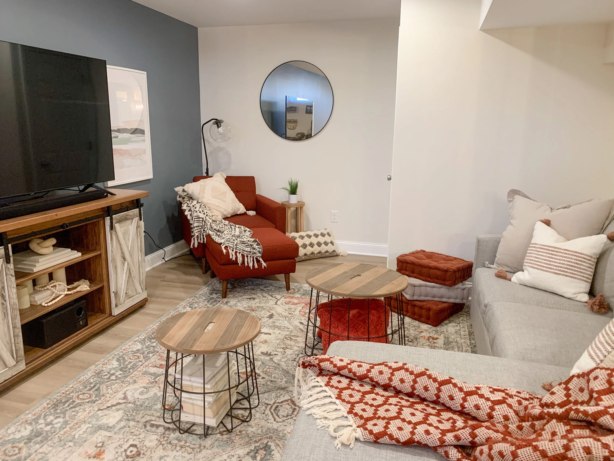 Room Reveal - Basement Family Room and Sports Bar — Grey Noll Designs