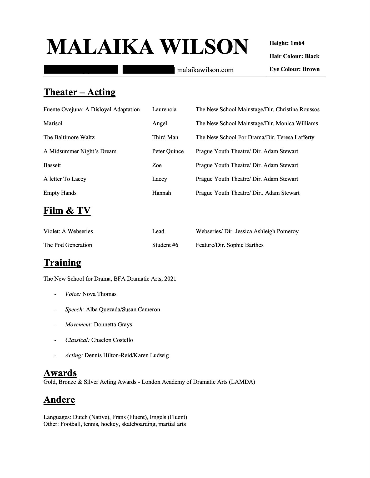 Resume — Malaika Wilson