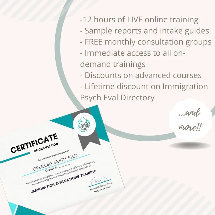 Immigration Evaluations: Training for Mental Health Professionals