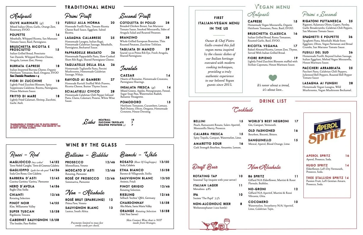 Menu — Civico 1845