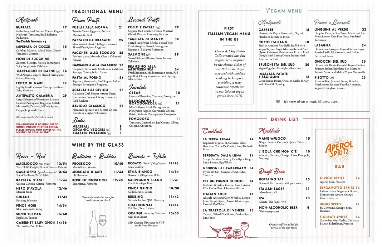 Menu — Civico 1845