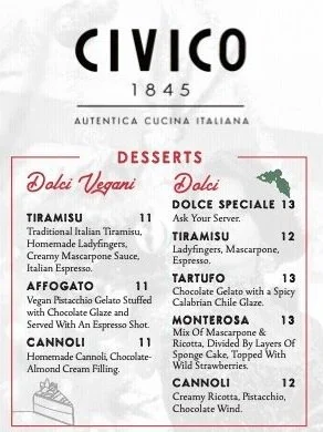 Menu — Civico 1845