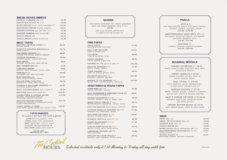 Menus — Bar Estilo Teddington