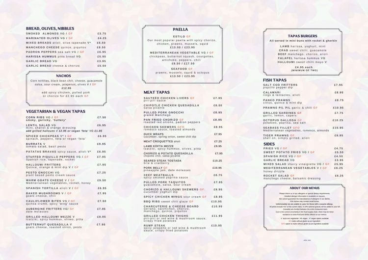 Menus — Bar Estilo Teddington