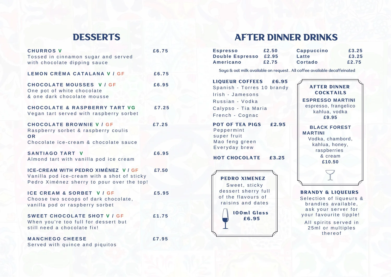 Menus — Bar Estilo Teddington
