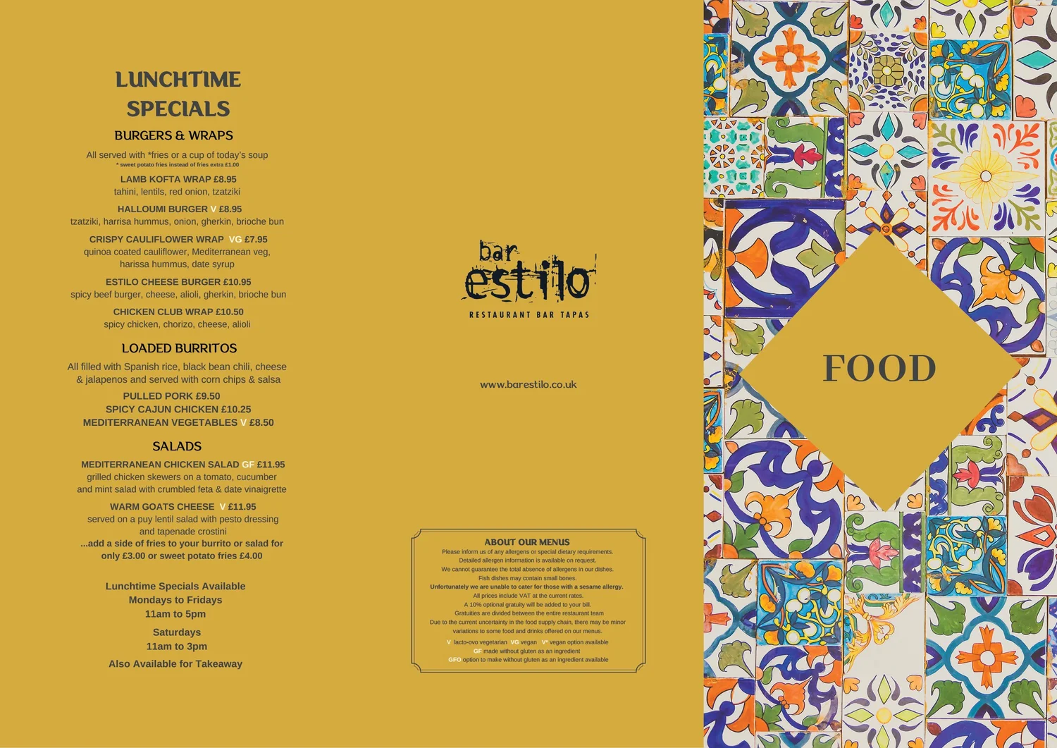 Menus — Bar Estilo Teddington
