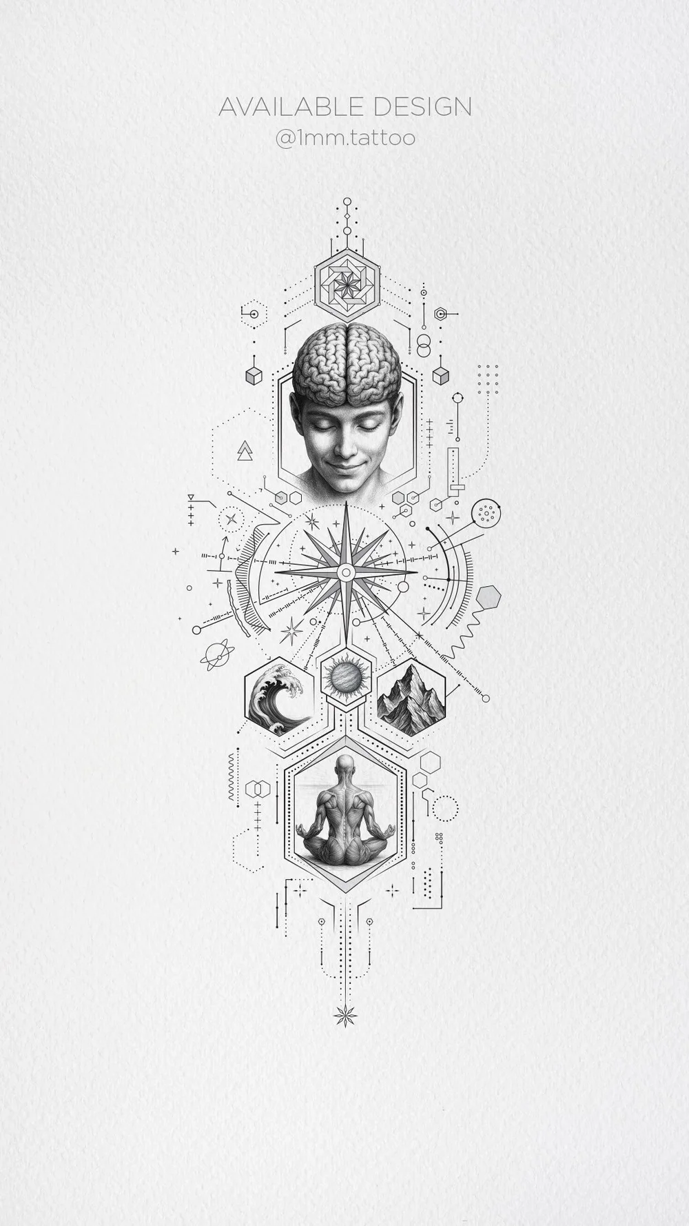 Astral Navigation Sacred Geometry Tattoo Art by Fine Line Tattoo Artist ...