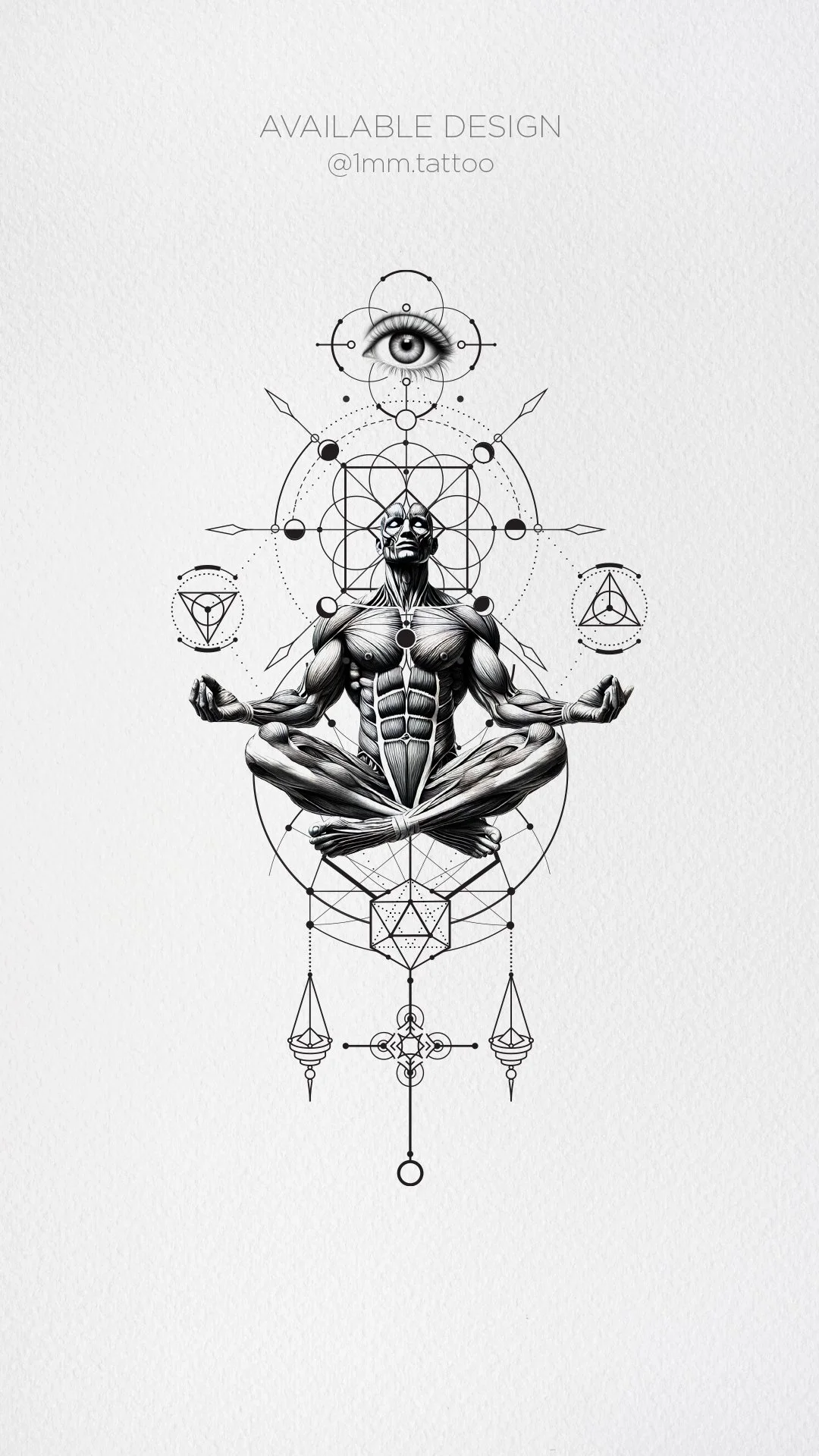 The Eye of the Soul Tattoo - Meditative Design with Spiritual Symbols ...