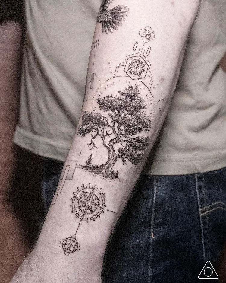 Enduring Sentinel Tattoo | A Fusion of Strength & Growth by a Los ...