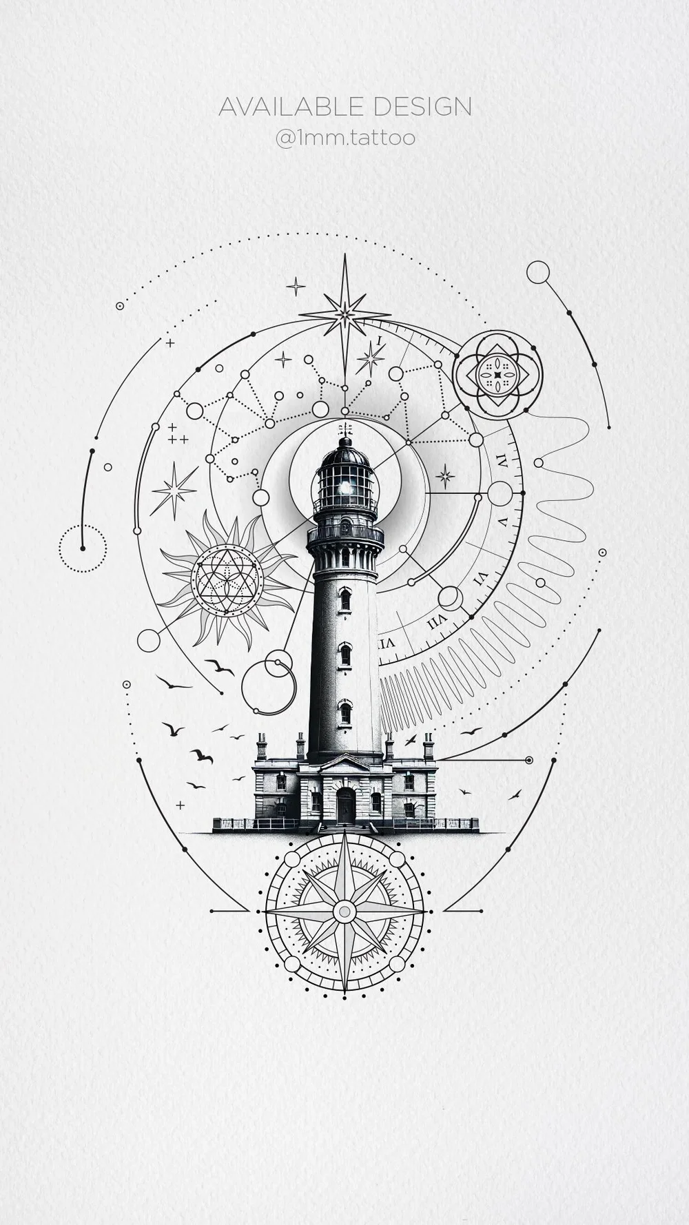 Lighthouse Tattoo – Fine Line Tattoo Art by Los Angeles Tattoo Artist ...