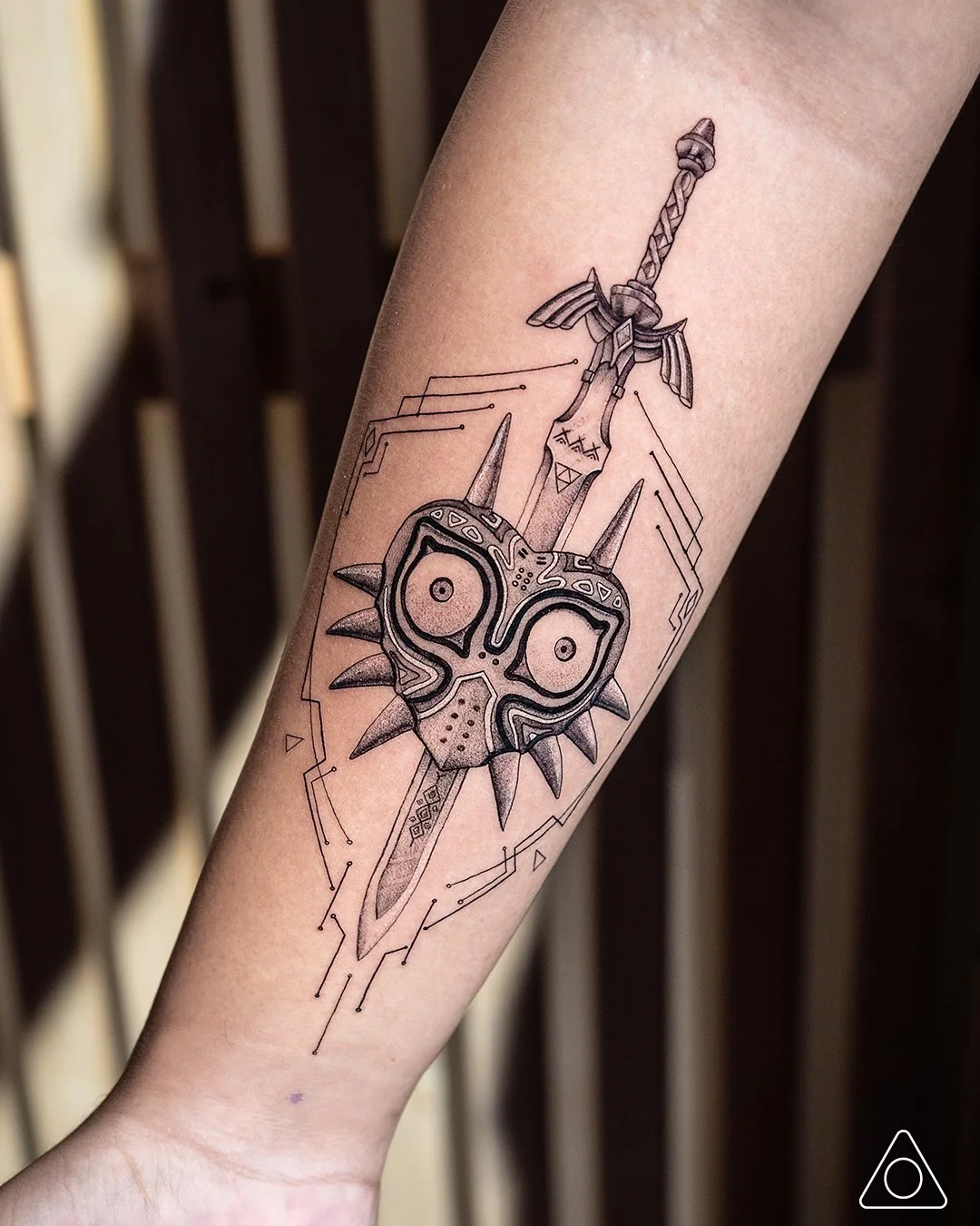 Zelda’s Legend Tattoo | Fine Line Geometric Tattoo with Filipino ...