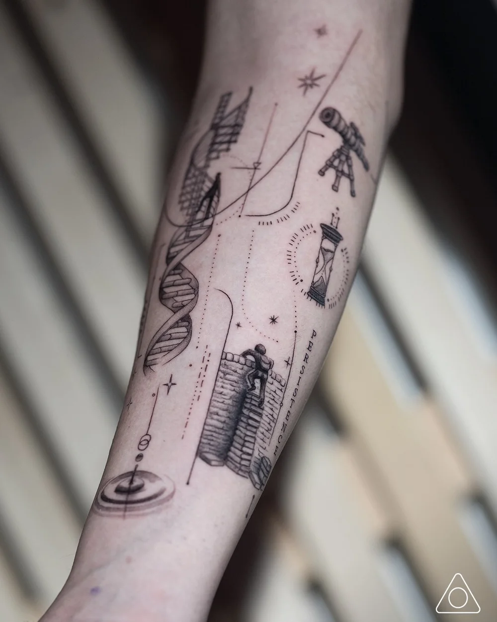 Sacred Steps: Fine Line Geometric Tattoo in Los Angeles — 1MM Tattoo Studio