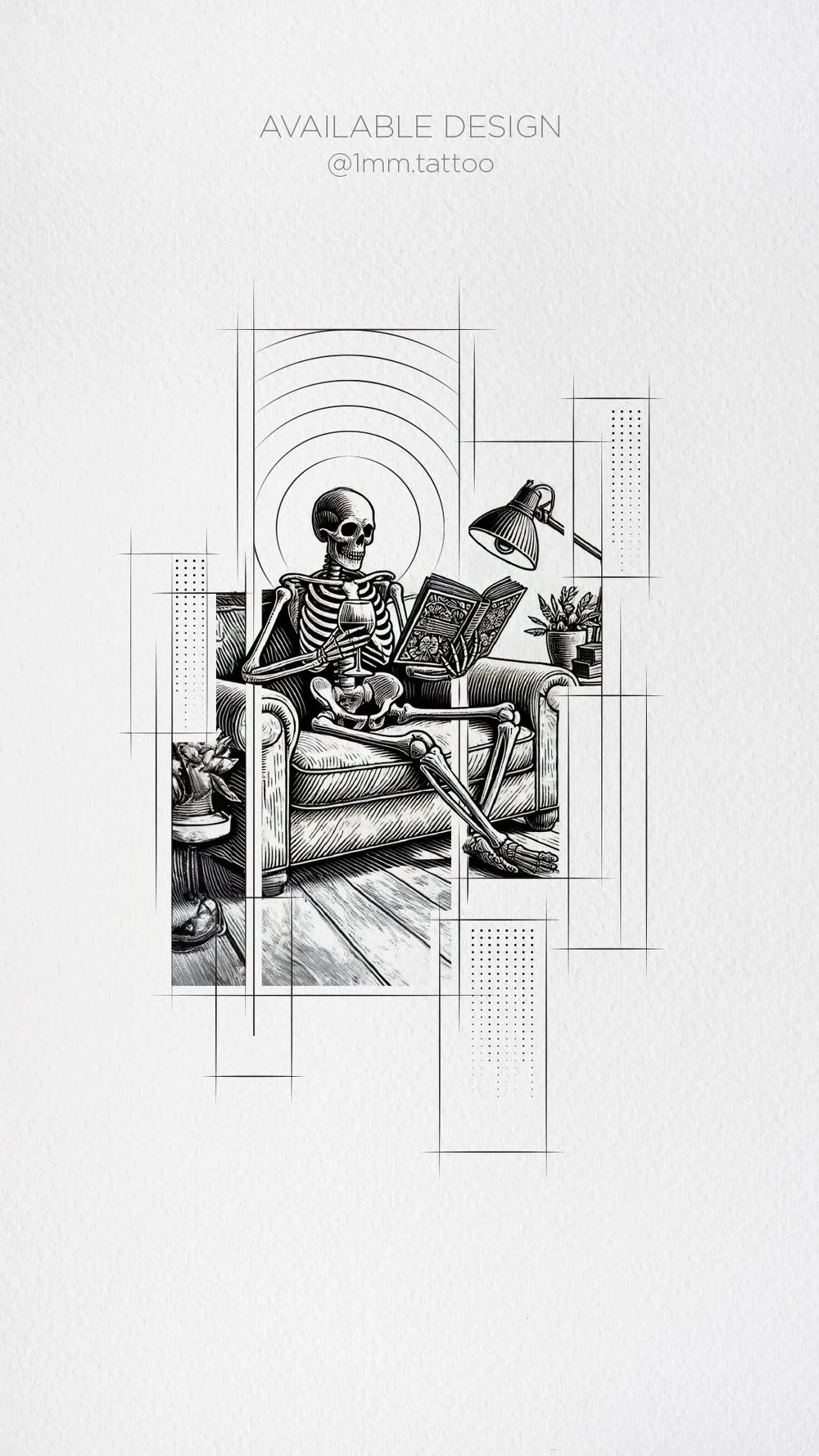 Eternal Enlightenment Tattoo - Fine Line Micro-Realism Style Skeleton ...