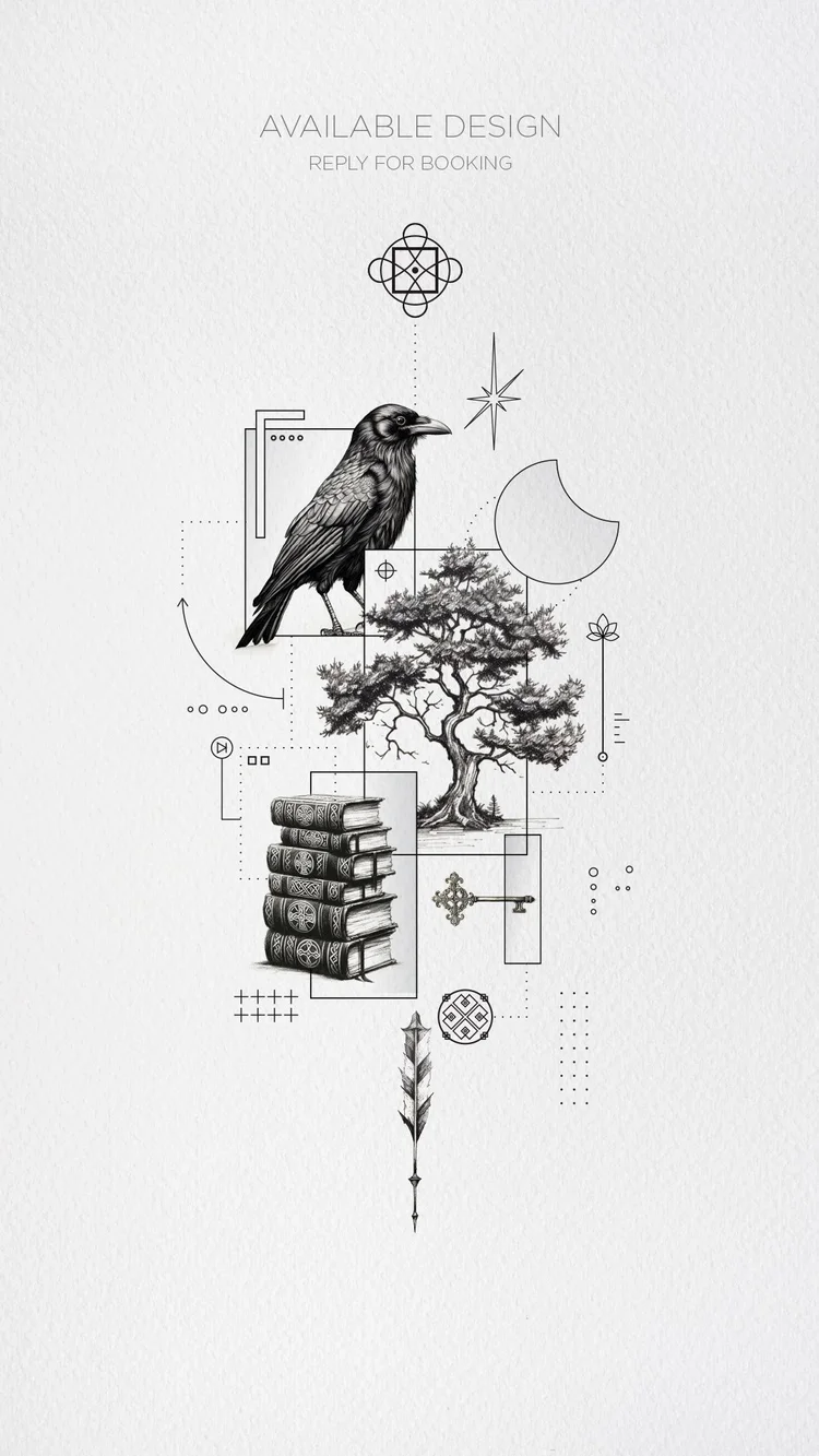 Wisdom Tree Tattoo Design by @Gentl.John - Book Now — 1MM Tattoo Studio