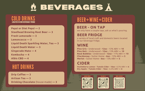 Trailside Menu — Luckey's Woodsman