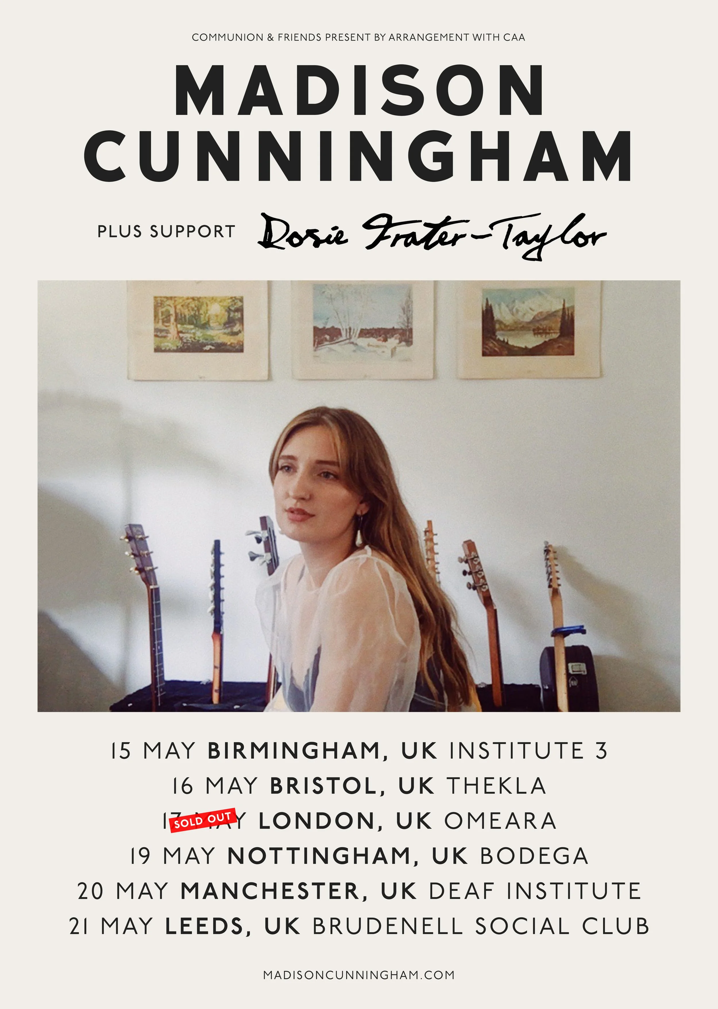 Rosie announced as support on Madison Cunningham's debut UK tour ...