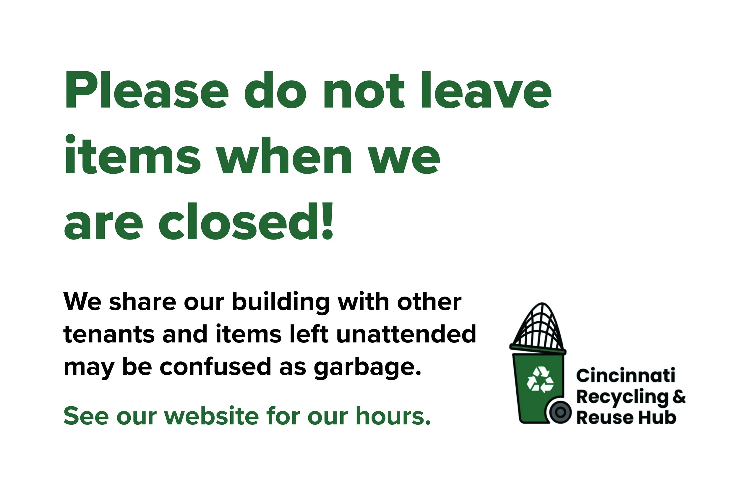 Item Drop Off — Cincinnati Recycling and Reuse Hub