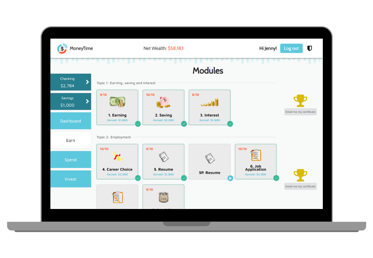 Online Money Skills Course for Middle Schoolers — MoneyTime | Online ...