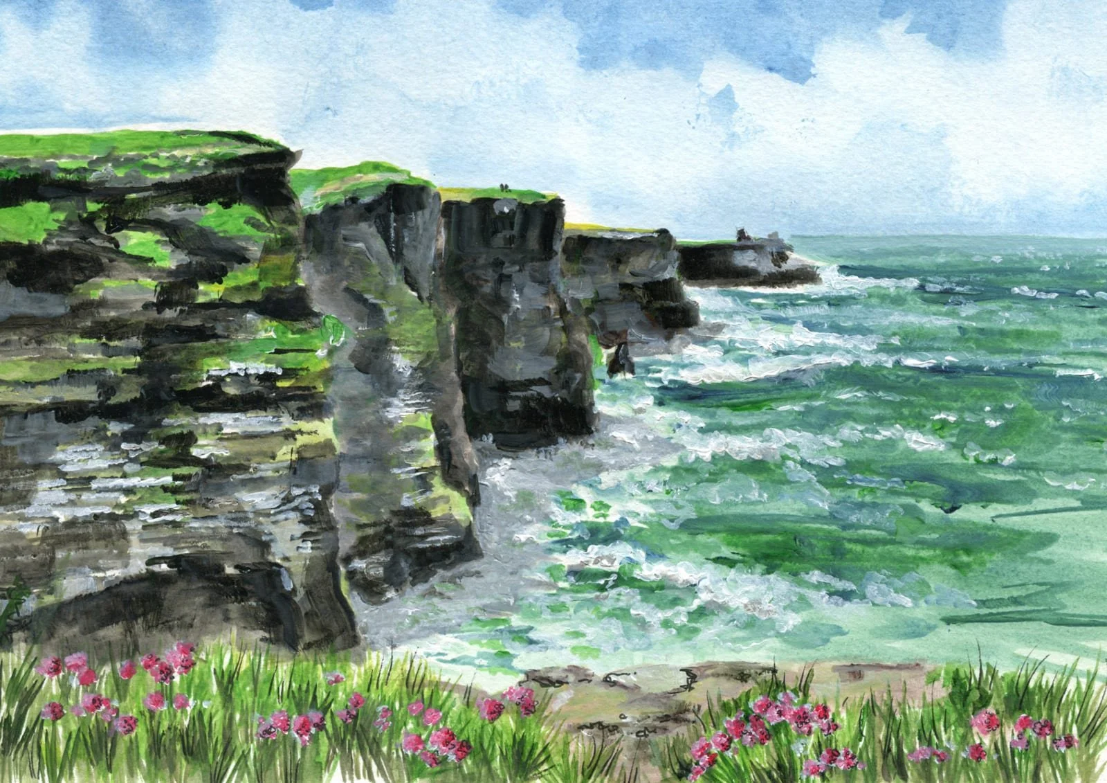 Cliffs of Moher Painting Print — Caroline Galligan Art