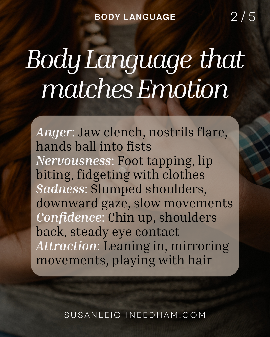 Body Language Writing to Keep Readers Hooked | Susan Leigh Needham