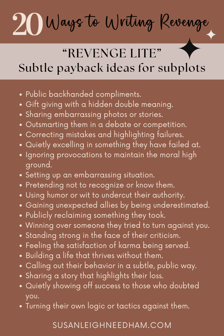 120 Revenge Story Ideas | Susan Leigh Needham