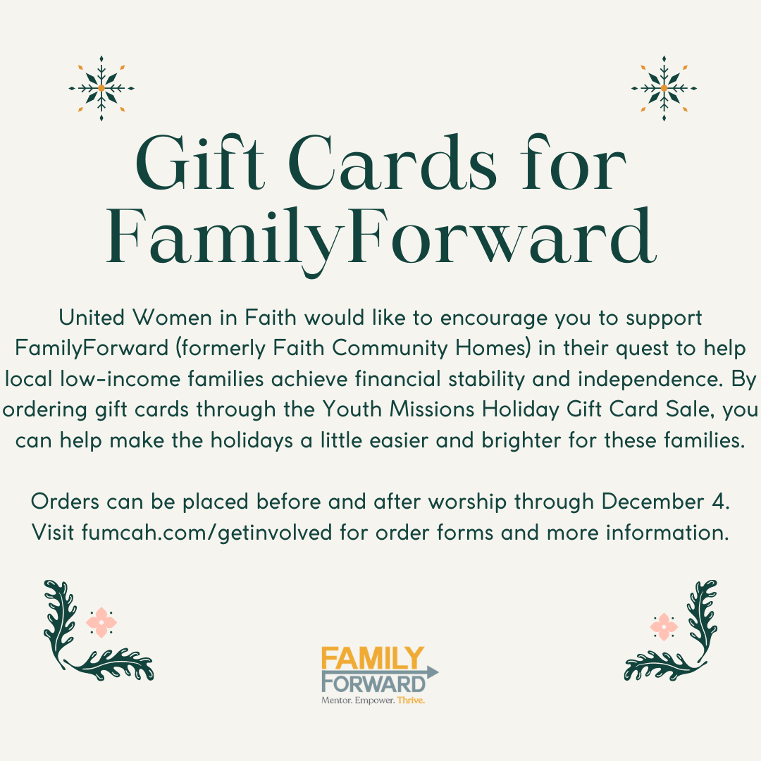 Gift Cards for FamilyForward — First United Methodist Church of ...
