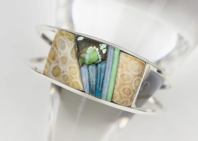 Deep Stretch Inlay Cuff Bracelet — Caitlin Albritton Jewelry