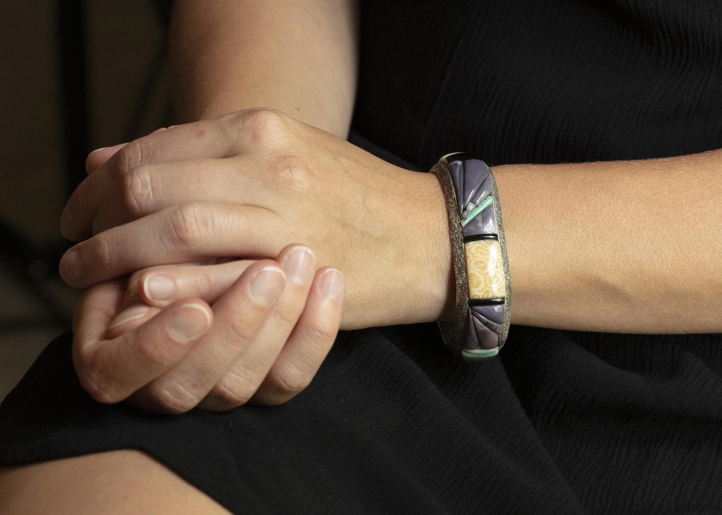 Deep Stretch Inlay Cuff Bracelet — Caitlin Albritton Jewelry