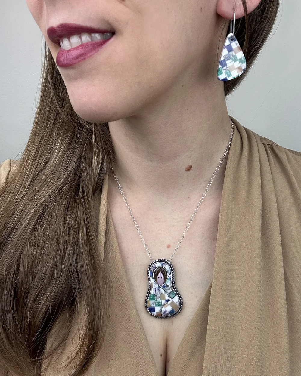 Labradorite + Howlite Cameo Necklace — Caitlin Albritton Jewelry