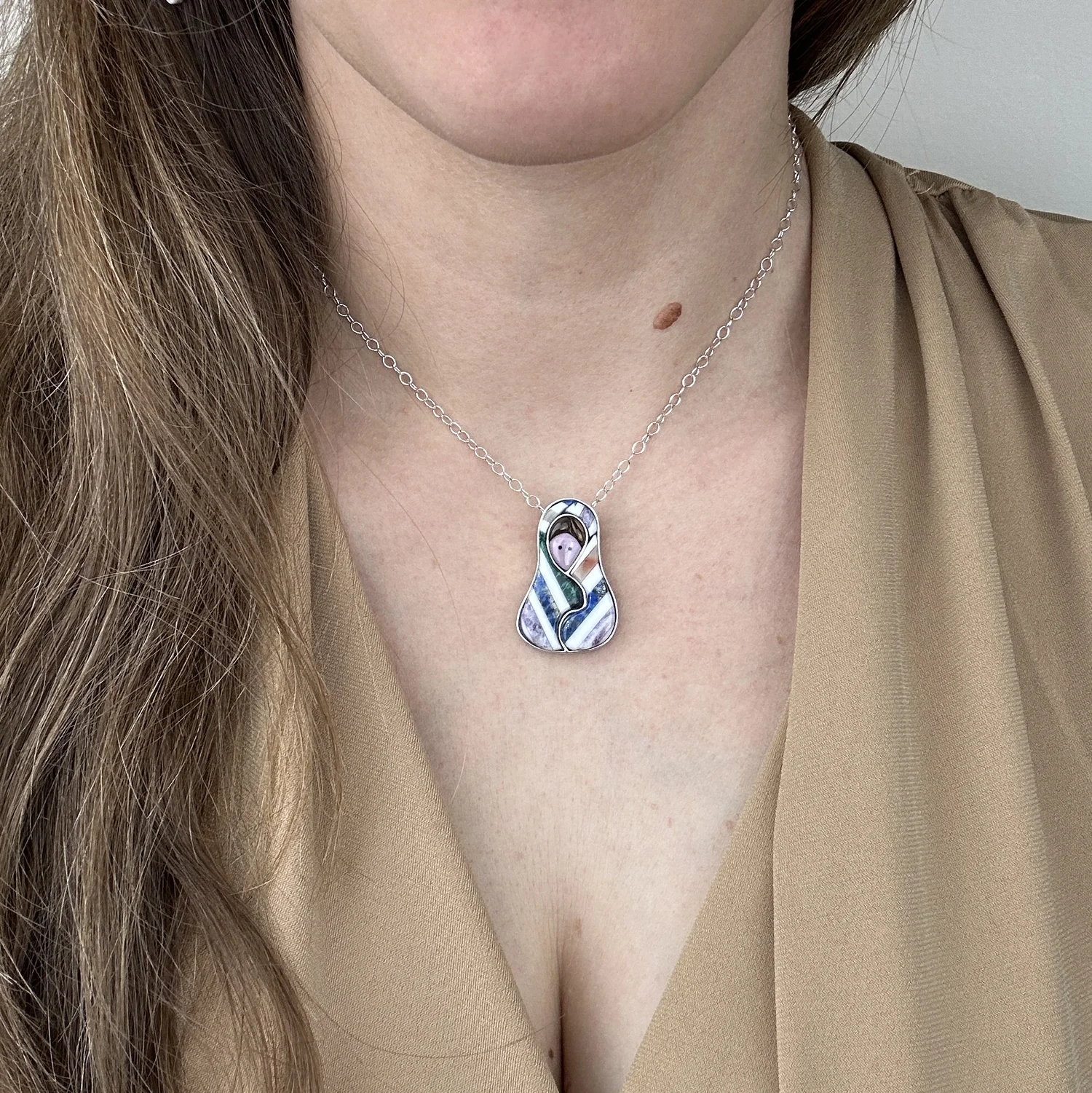 Labradorite + Howlite Cameo Necklace — Caitlin Albritton Jewelry