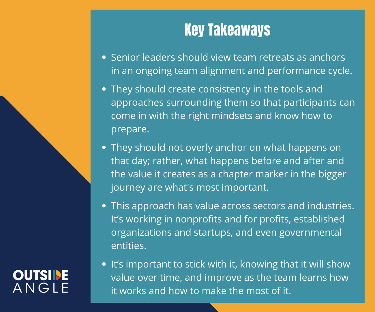 Make Team Retreats a Process, Not a Moment in Time — Welcome to Outside ...