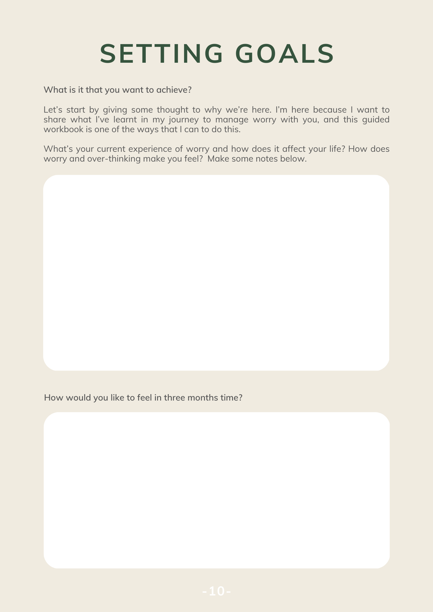 WorryTree Guided Workbook — WorryTree