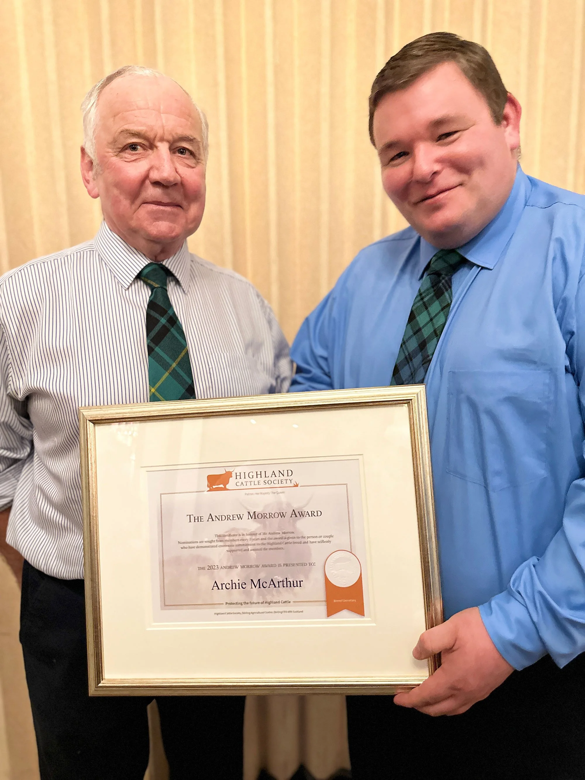 The Andrew Morrow Award goes to… — Highland Cattle Society