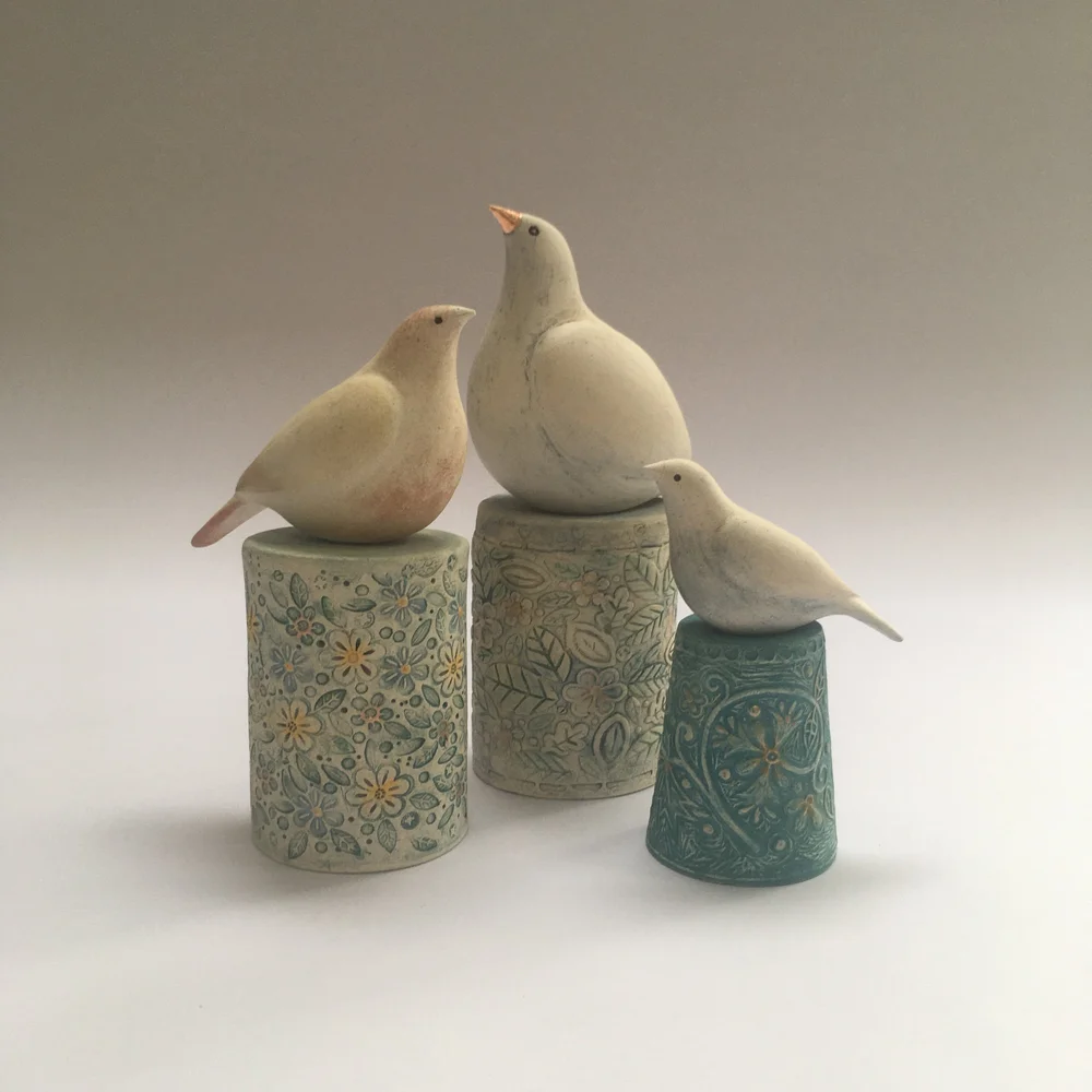 Gallery of new and current work, plates, vessels and bird forms ...