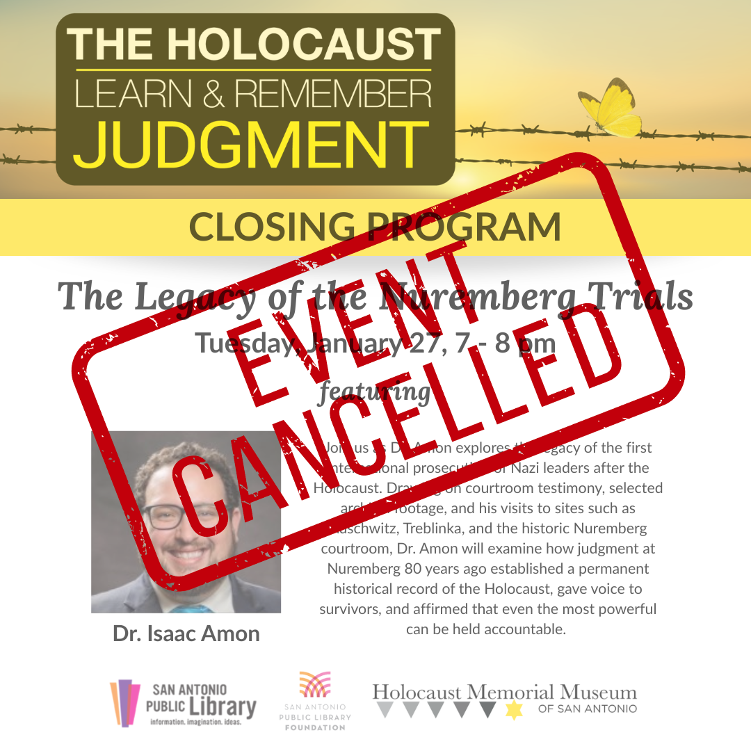 CANCELLED: Holocaust Learn and Remember: The Legacy of the Nuremberg ...