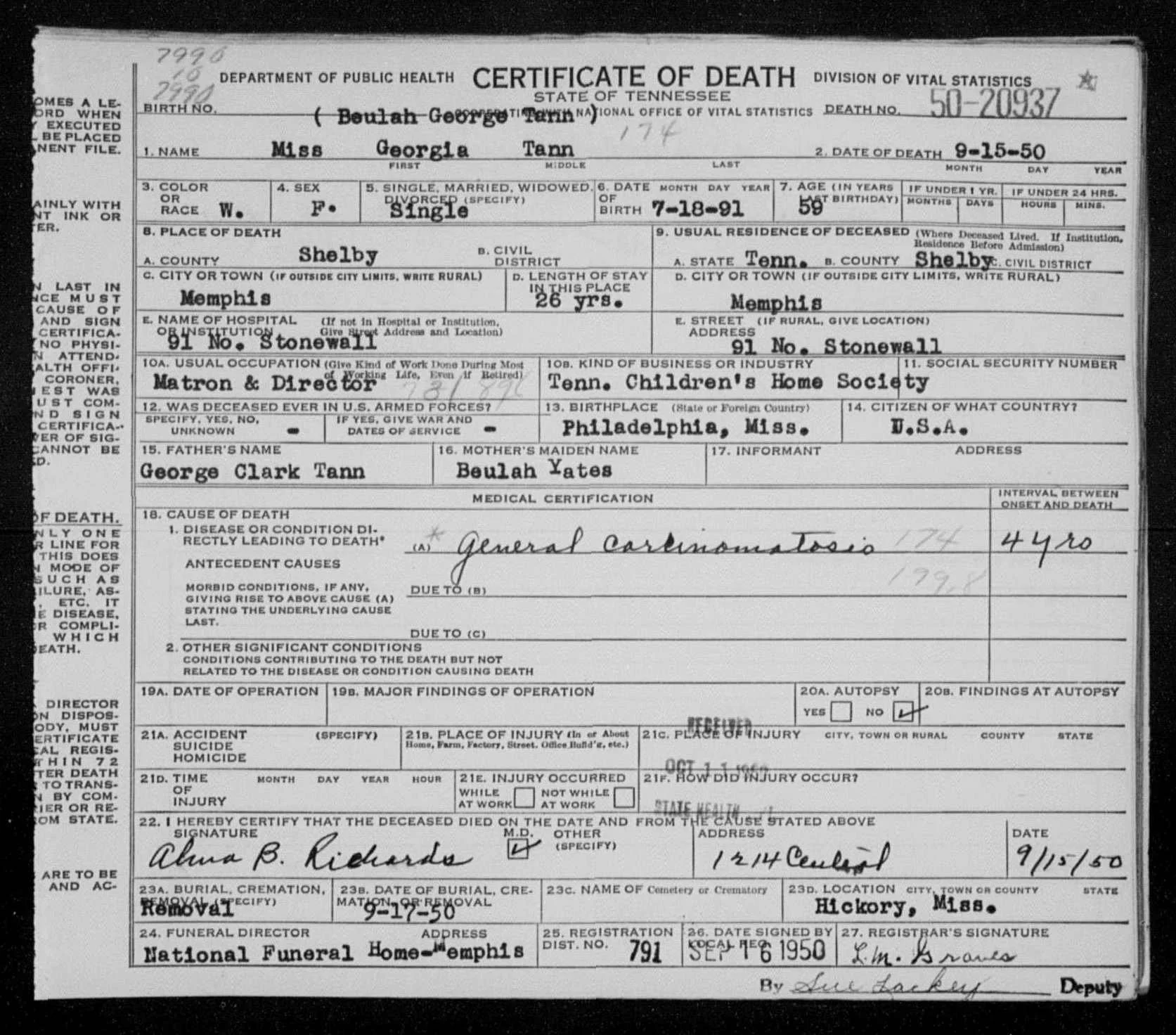 Georgia Tann — Murderous Roots