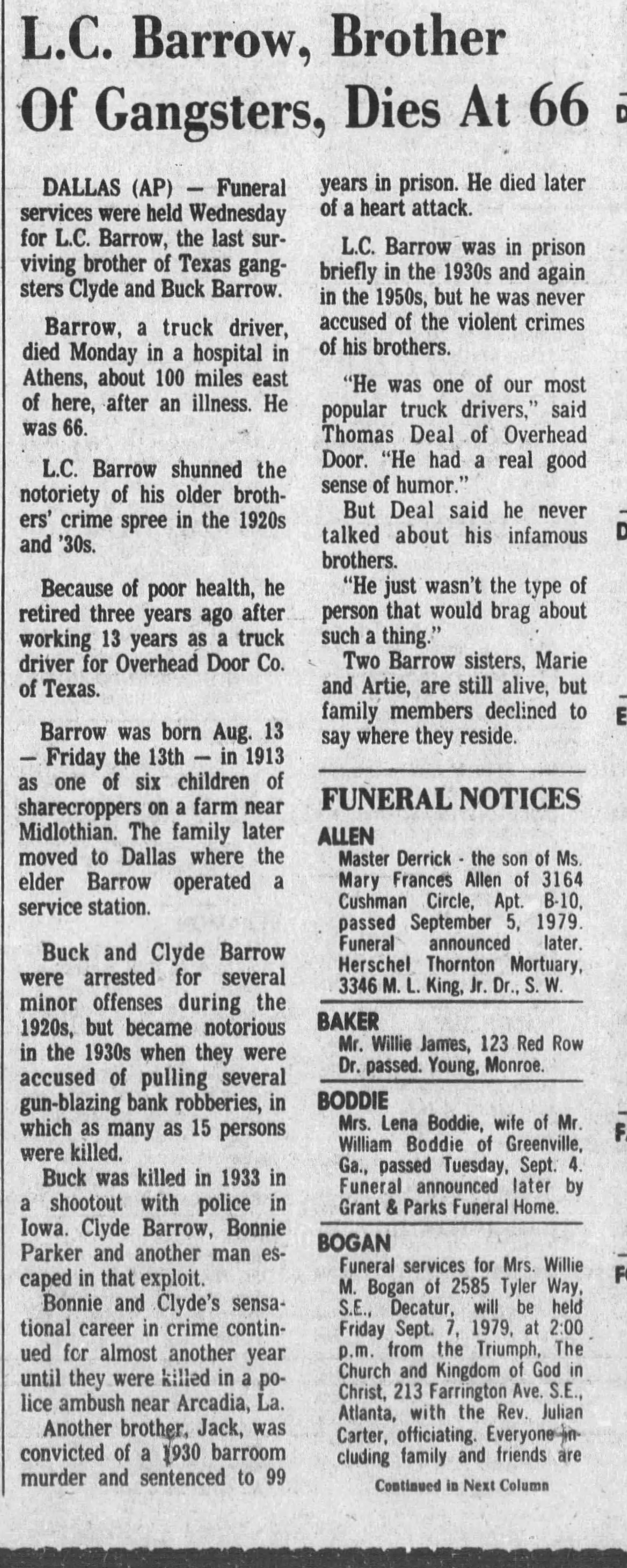 Clyde Chestnut Barrow — Murderous Roots