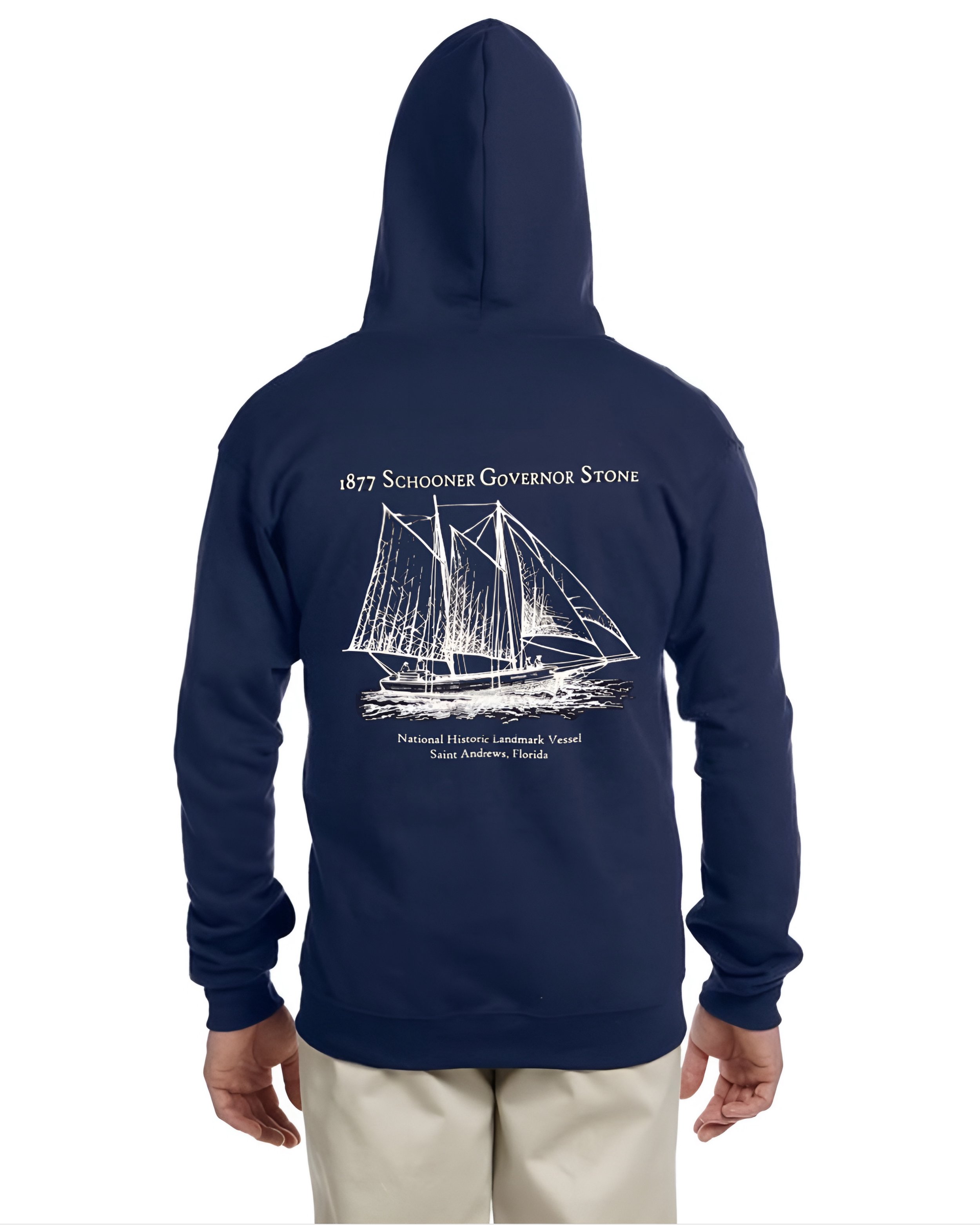 Zip-up Hoodie- Classic Schooner Logo — The Governor Stone