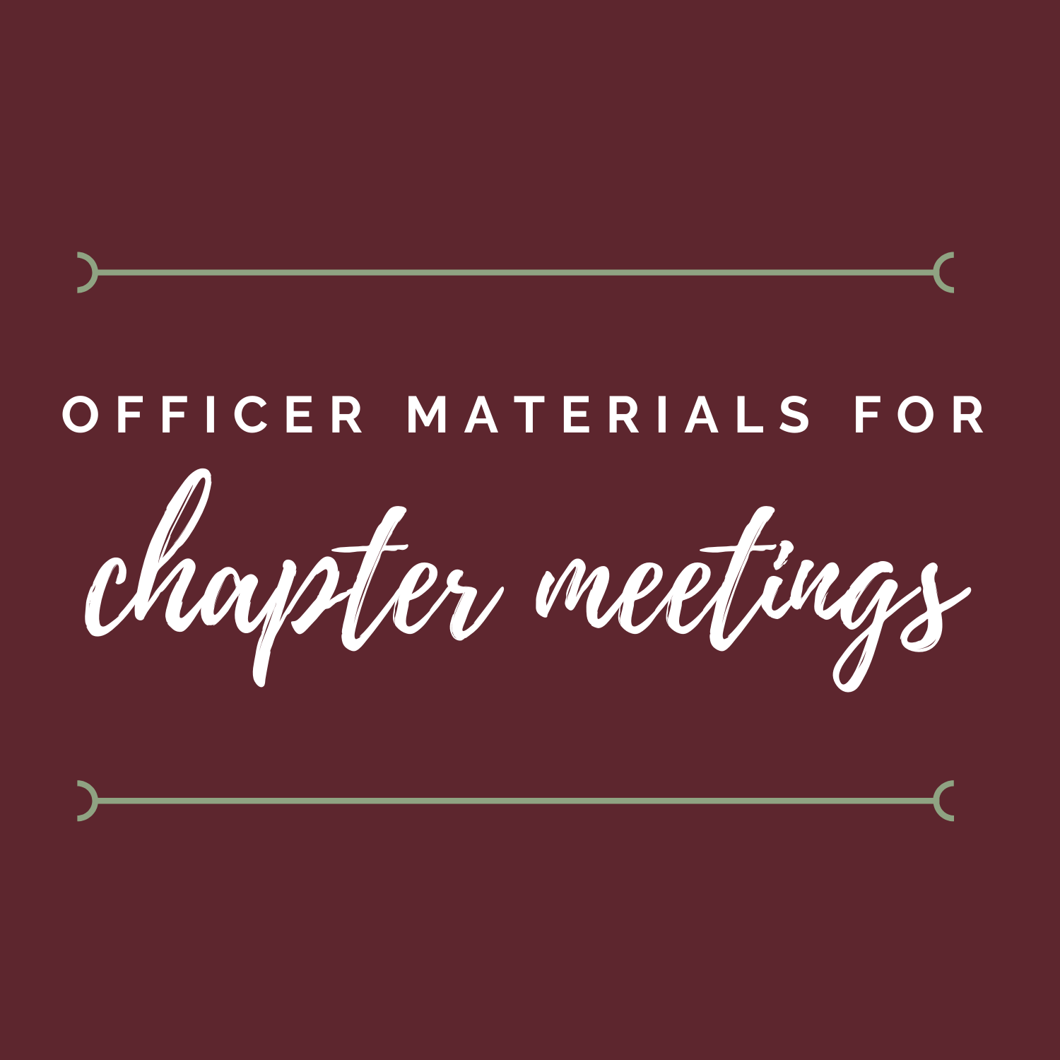 Officer Materials for Chapter Meetings — The Resource Barn