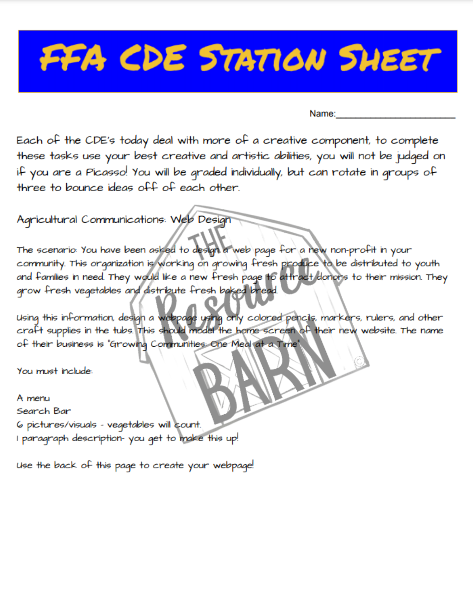Agricultural Mechanics Sub Plans — The Resource Barn