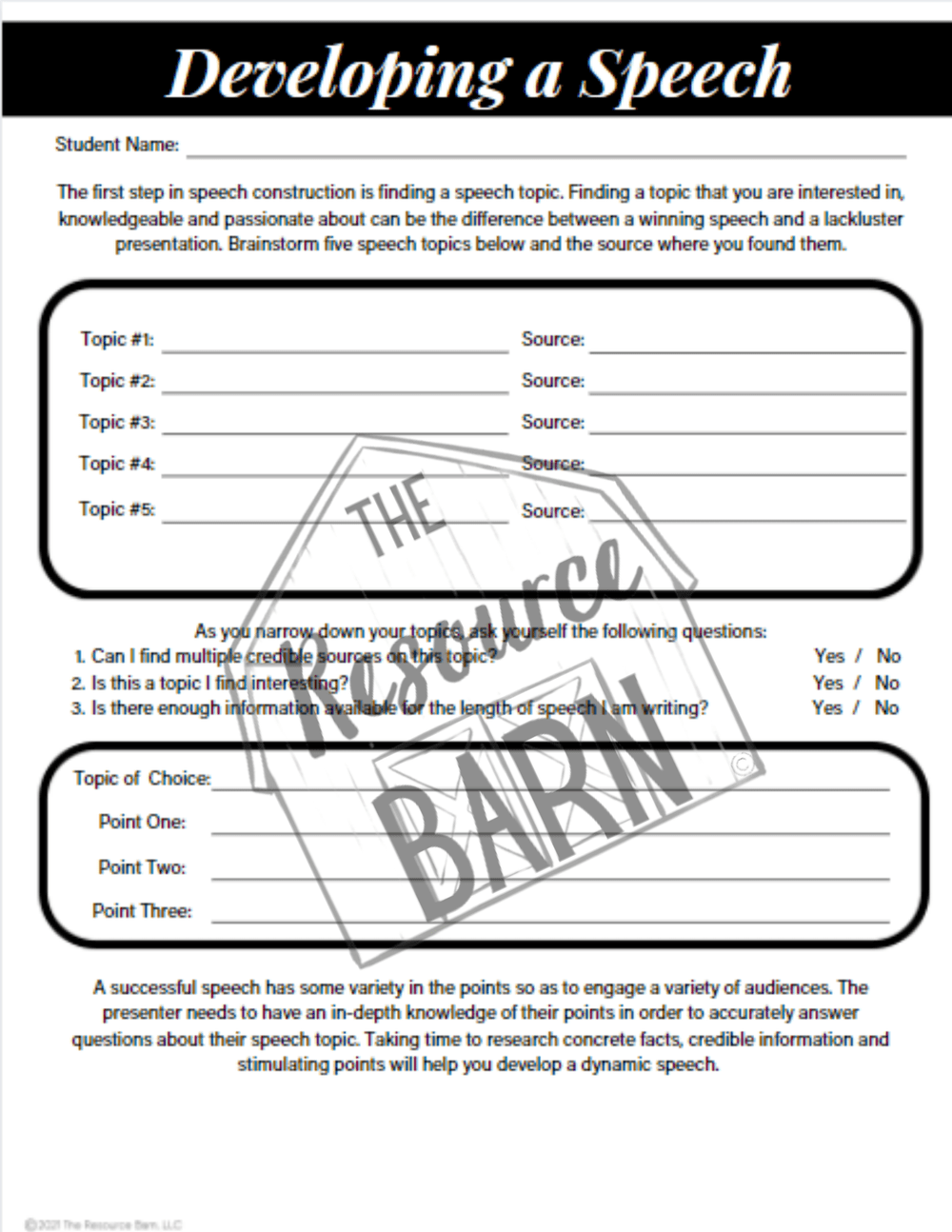 FFA Scavenger Hunt — The Resource Barn