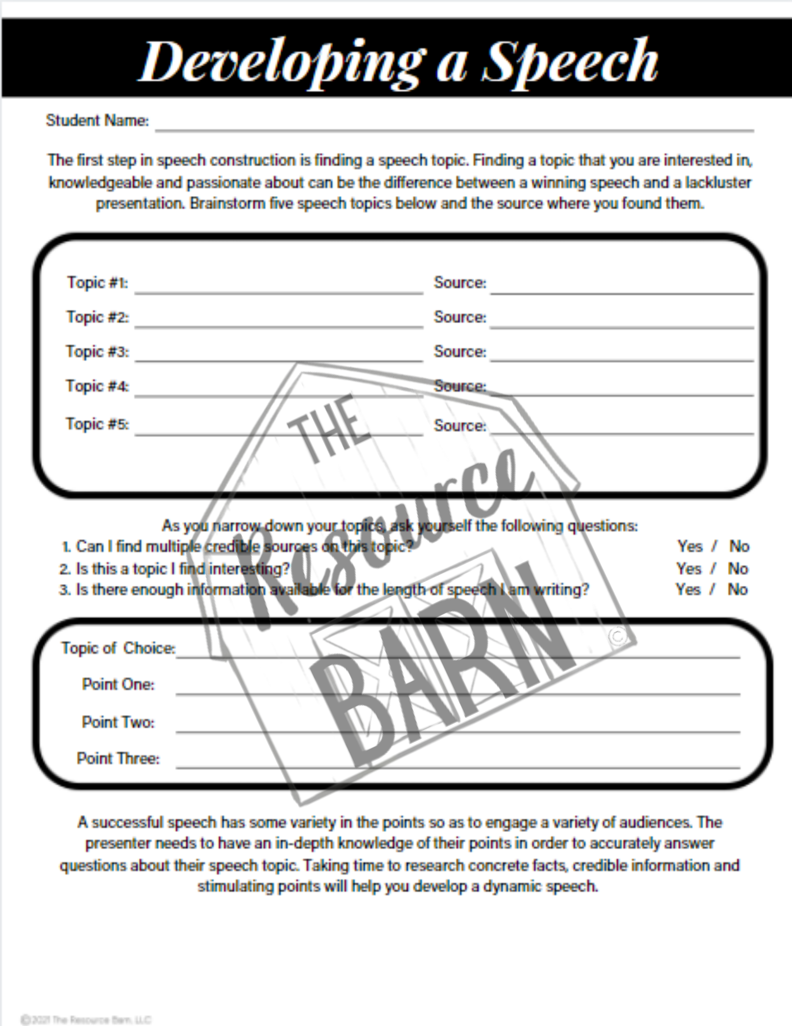 FFA Scavenger Hunt — The Resource Barn