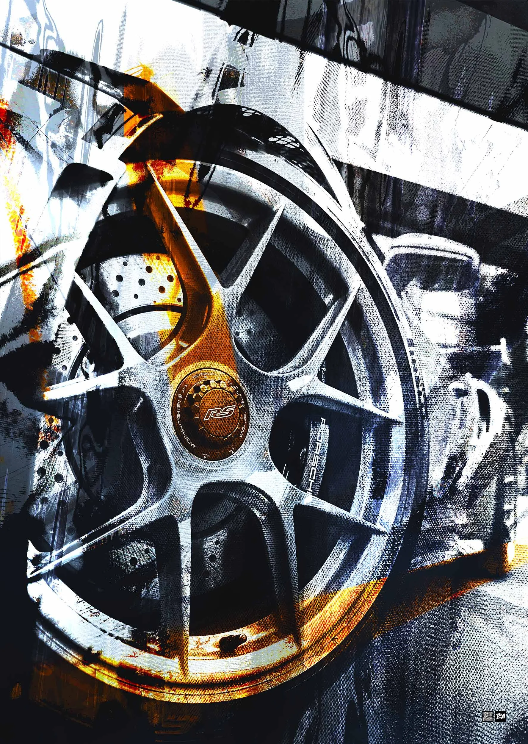 Porsche GT3 RS - Mono RS - The Supercar Artist 1.42m x 2m canvas ...