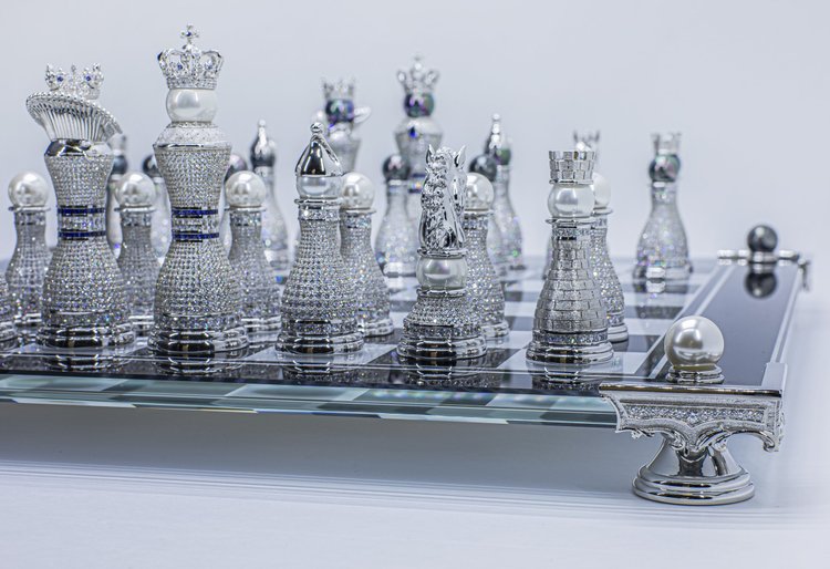 Pearl Royale Chess Set — Colin Burn Art