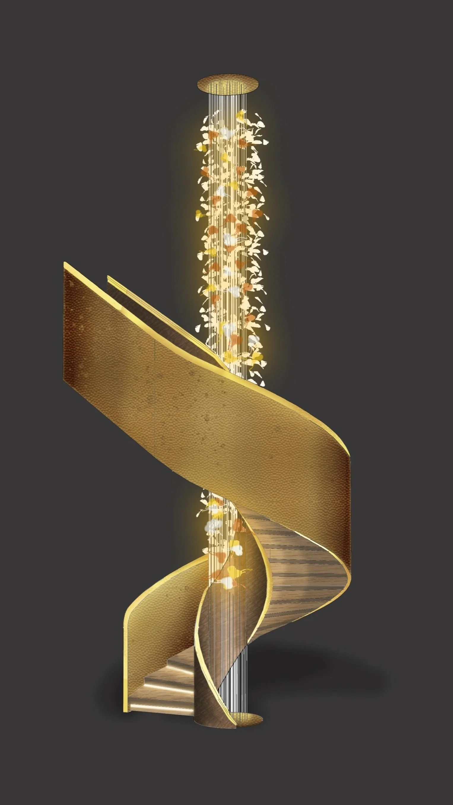 Hammered Bronze Staircase — OTOMI STUDIO