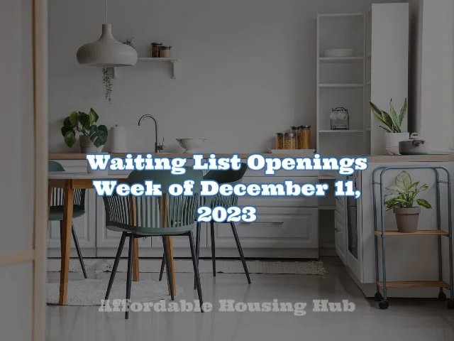 Section 8 Waiting List Openings December 11, 2023 — Affordable Housing Hub
