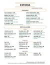 Menu — 97 ESTORIA