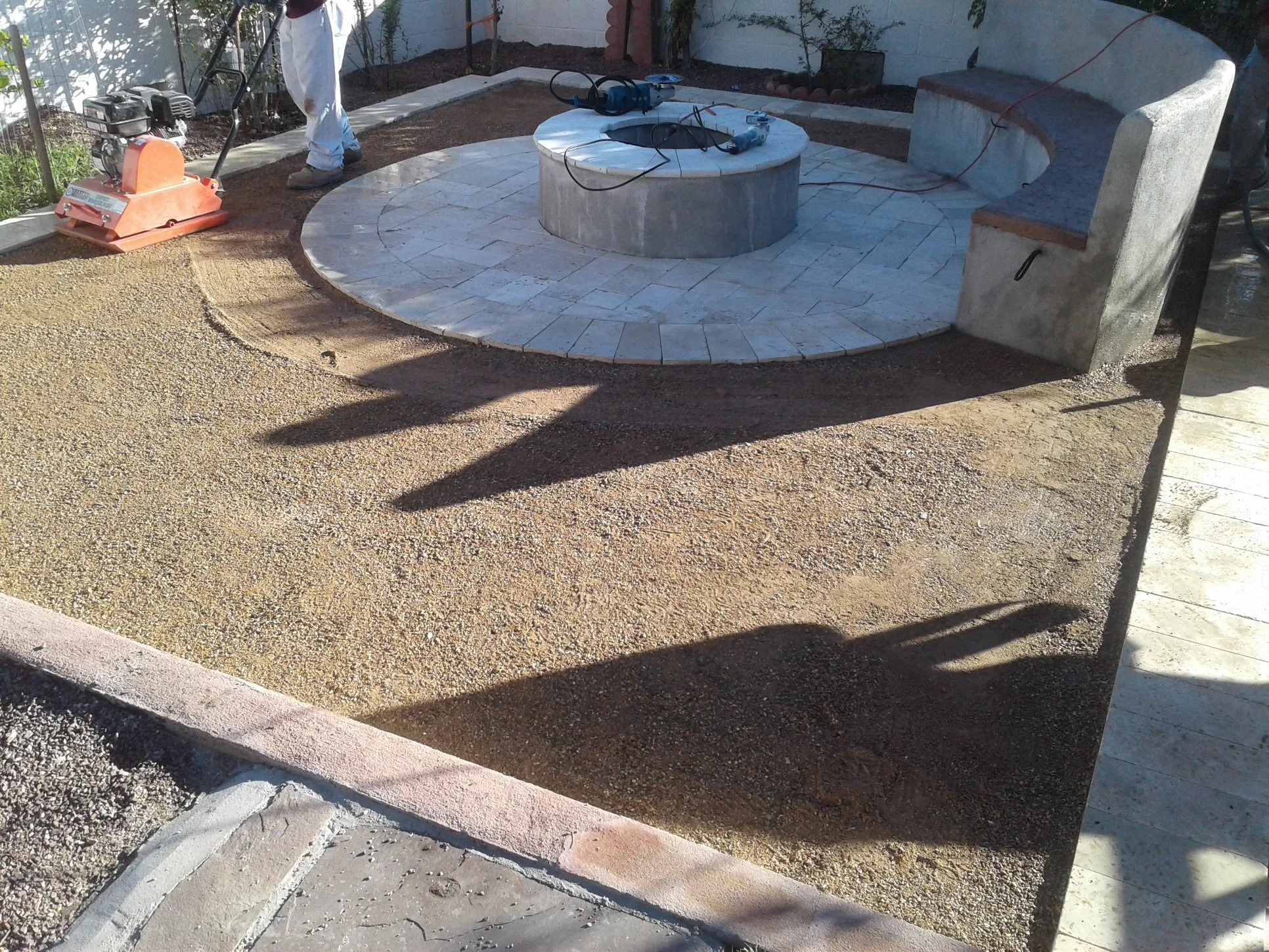 Fire Pit and Travertine Patio — Spearpoint Landscaping