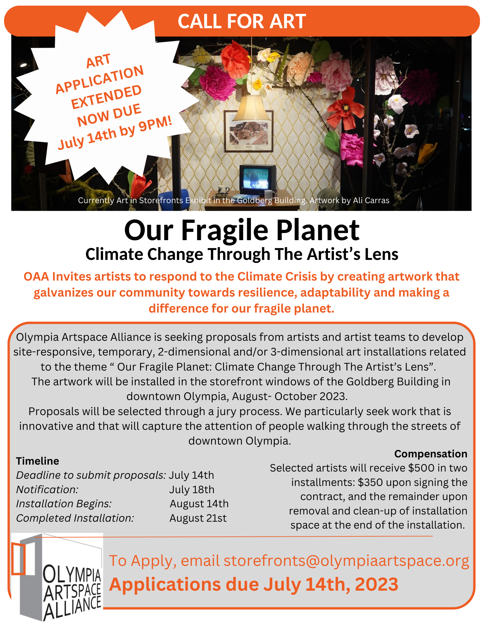 Call for Art: Our Fragile Planet — Olympia Artspace Alliance
